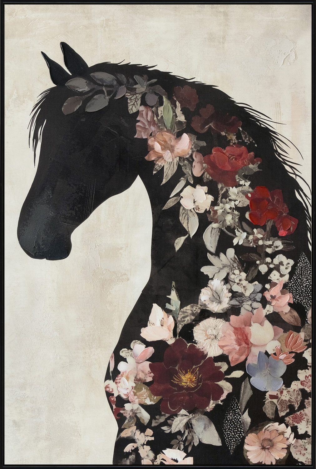 Dakota Fields Floral Steed Canvas Wall Art | Wayfair