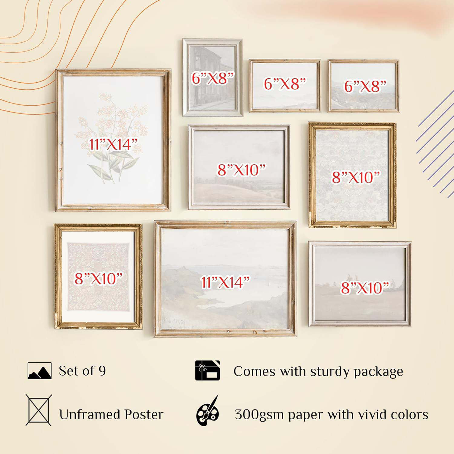 Lark Manor™ Set Of 9 French Country Prints Wall Decor - Landscape Wall ...
