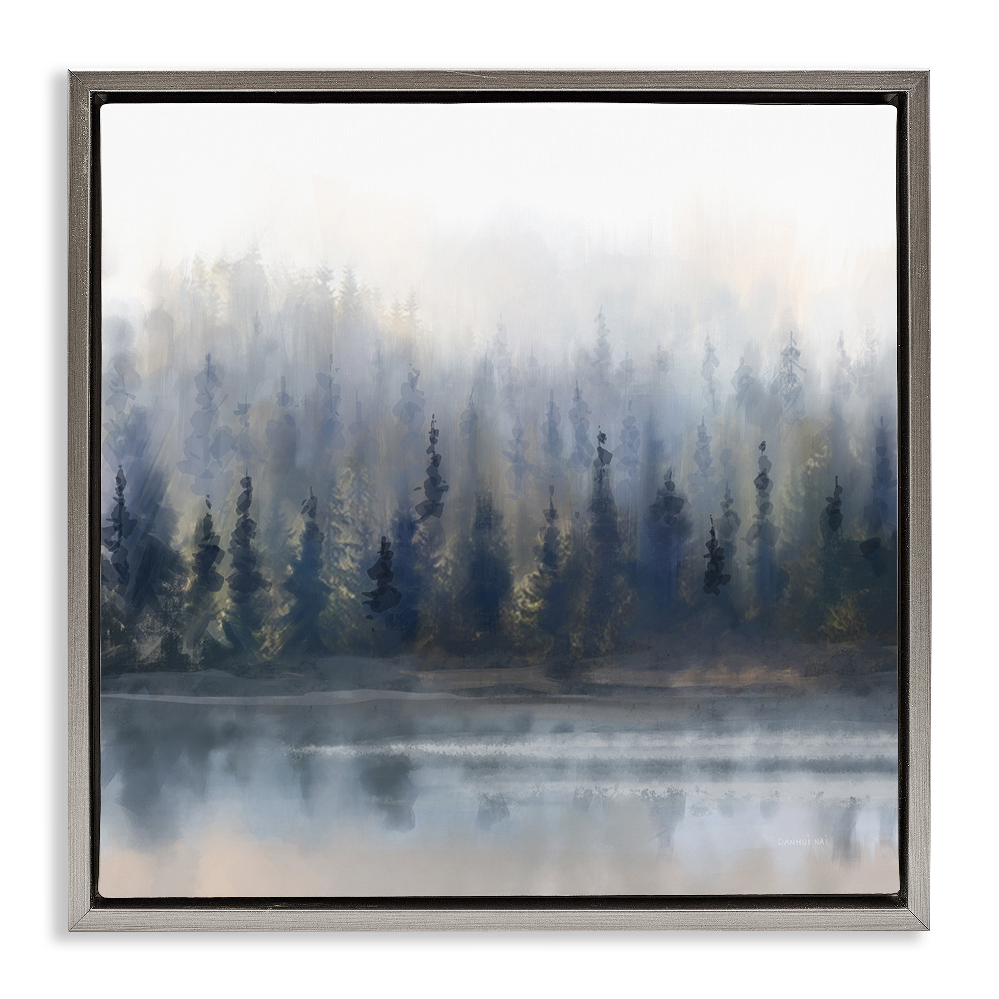 Millwood Pines Misty Gray Forest Gray Framed Floater Canvas Wall Art by ...