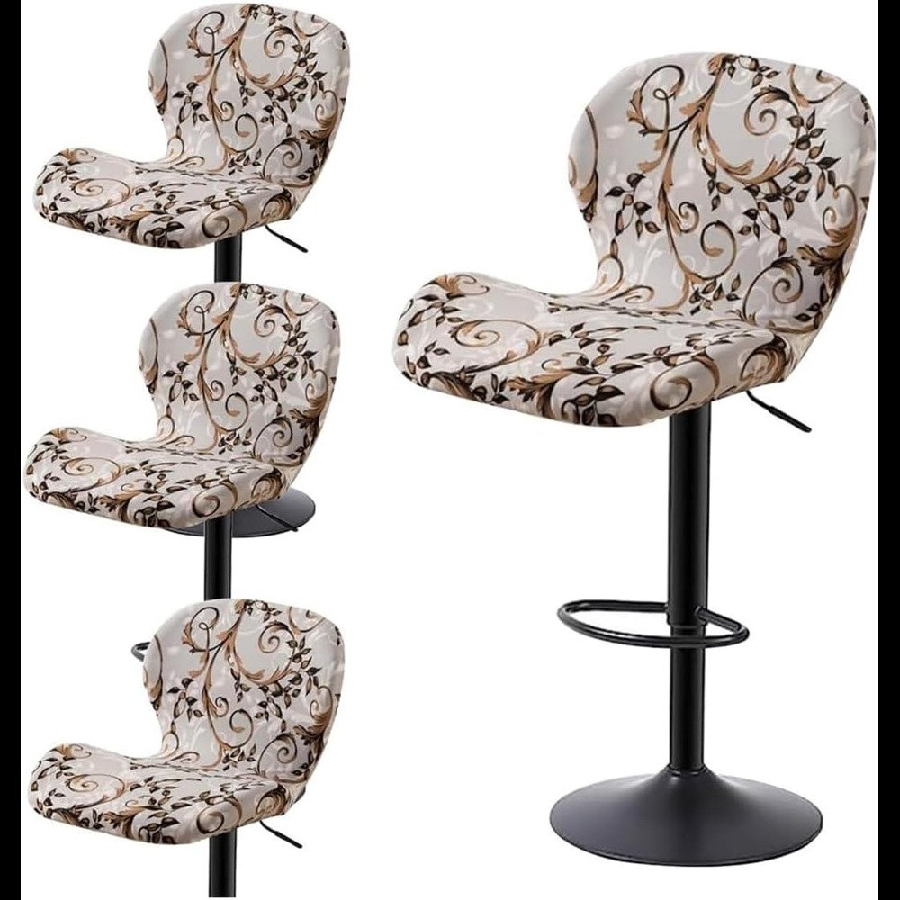 Canora Grey Printed Bar Stool Cover Set Of 2/4/6 Shell Back Adjustable ...