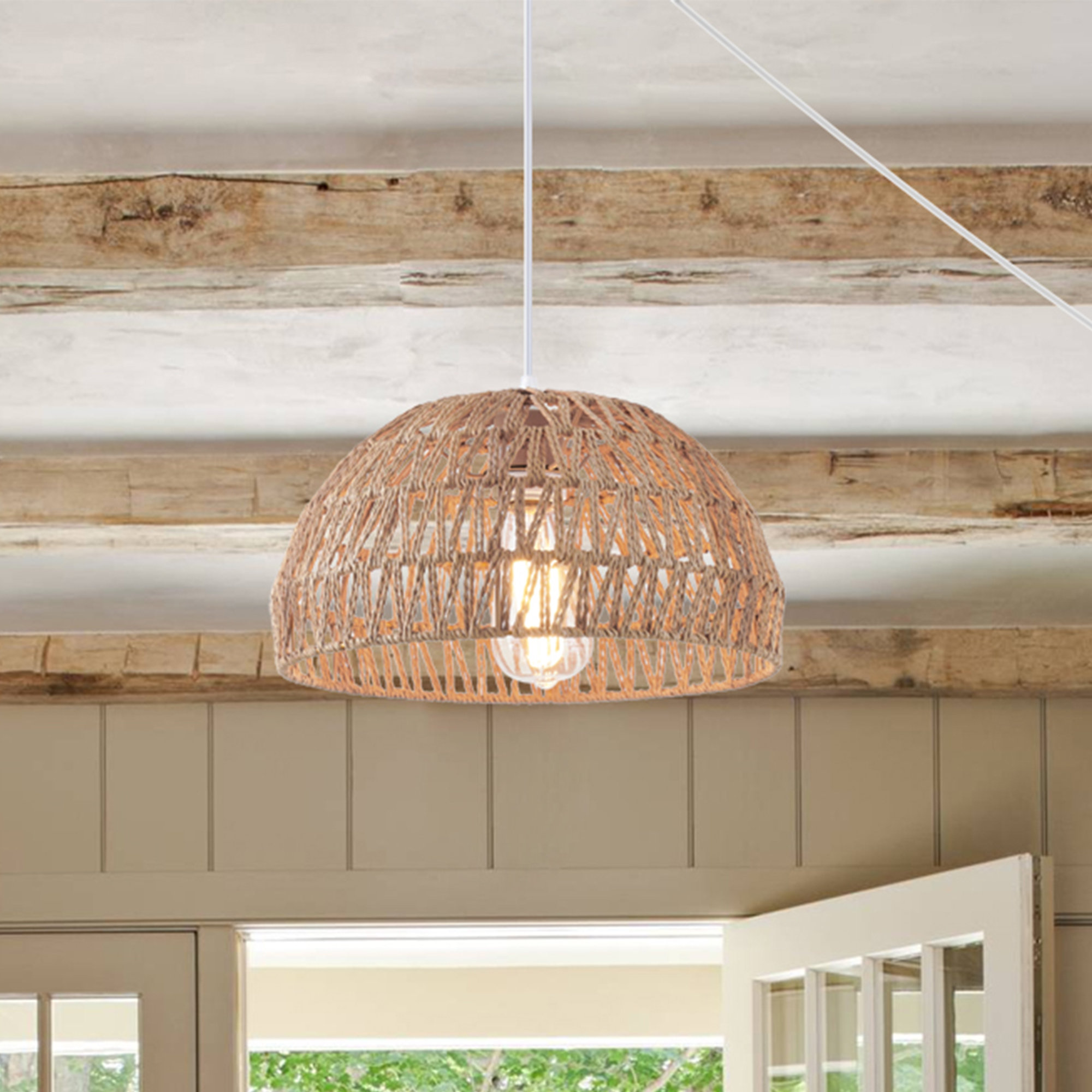 Beachcrest Home Earnestine 1 - Light Dome Pendant Plug In & Reviews ...