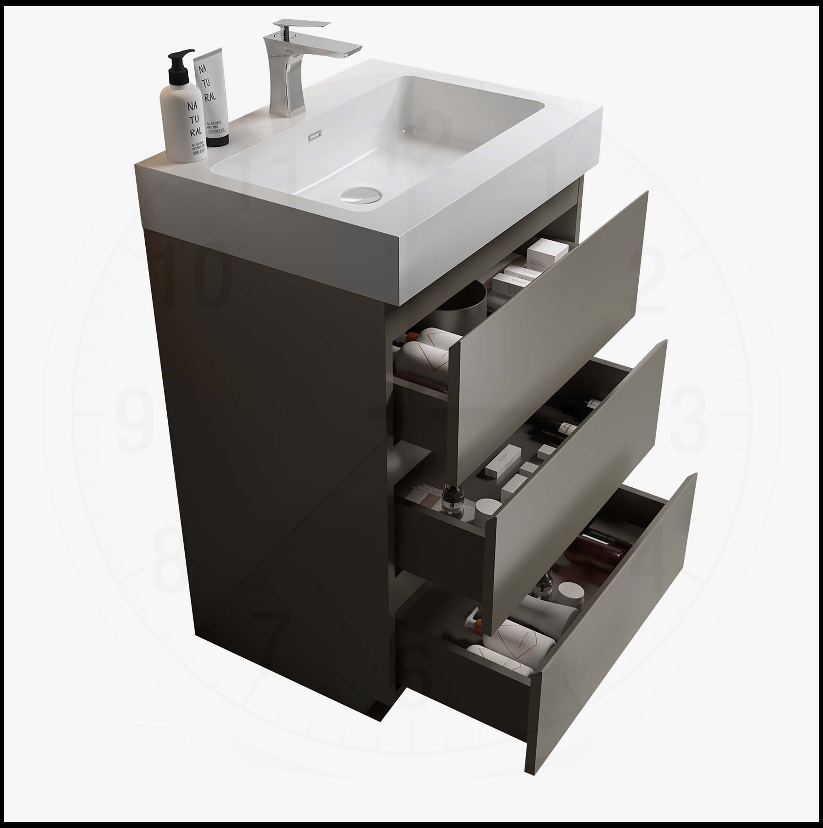 Orren Ellis Bathroom Vanity with Sink, Storage, and Modern Design ...