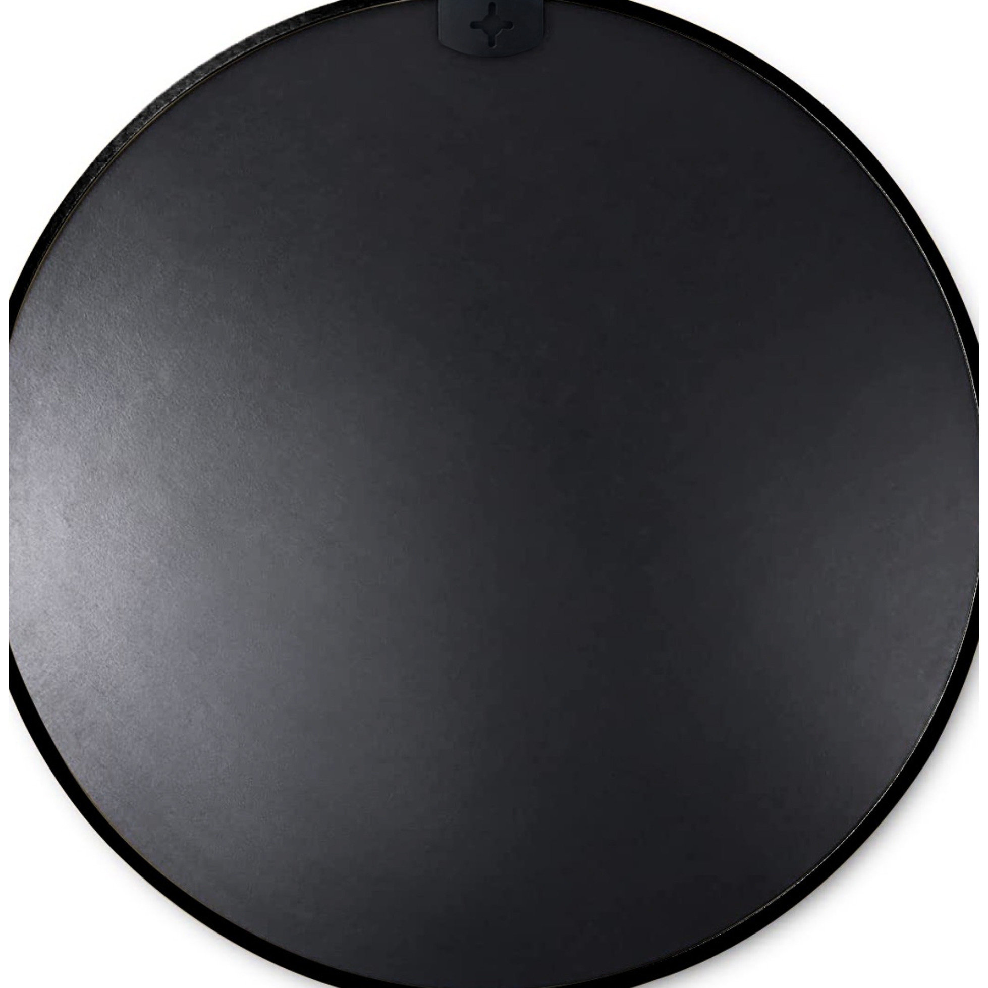 Ebern Designs 32 Inch Black Round Wall Mirror For Contemporary Bathroom ...