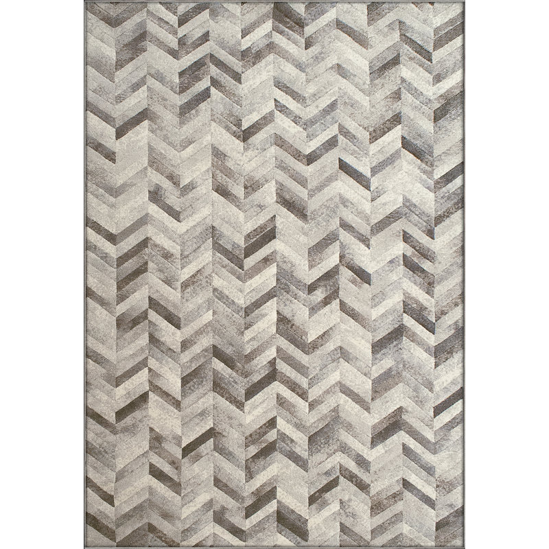 George Oliver Chevron Silver Area Rug "& Reviews" | Wayfair