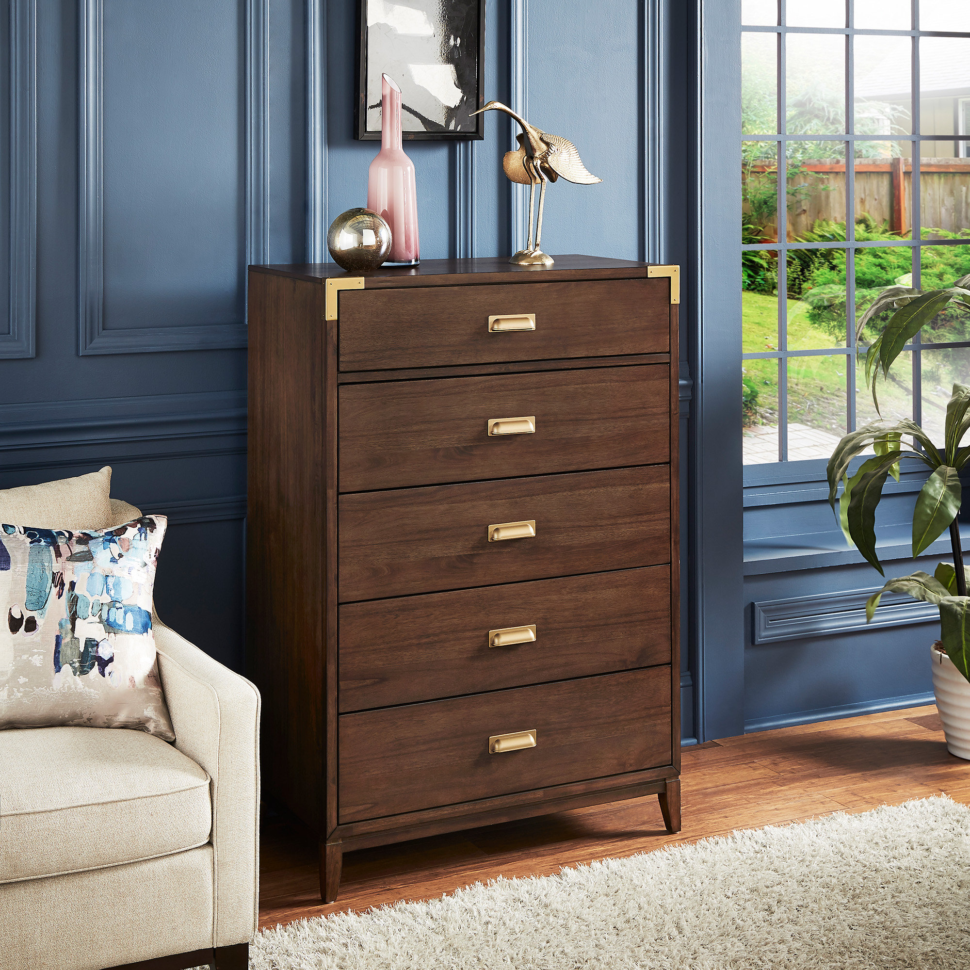 Kingstown Home 5 Drawer 36" W Solid Wood Chest & Reviews | Wayfair