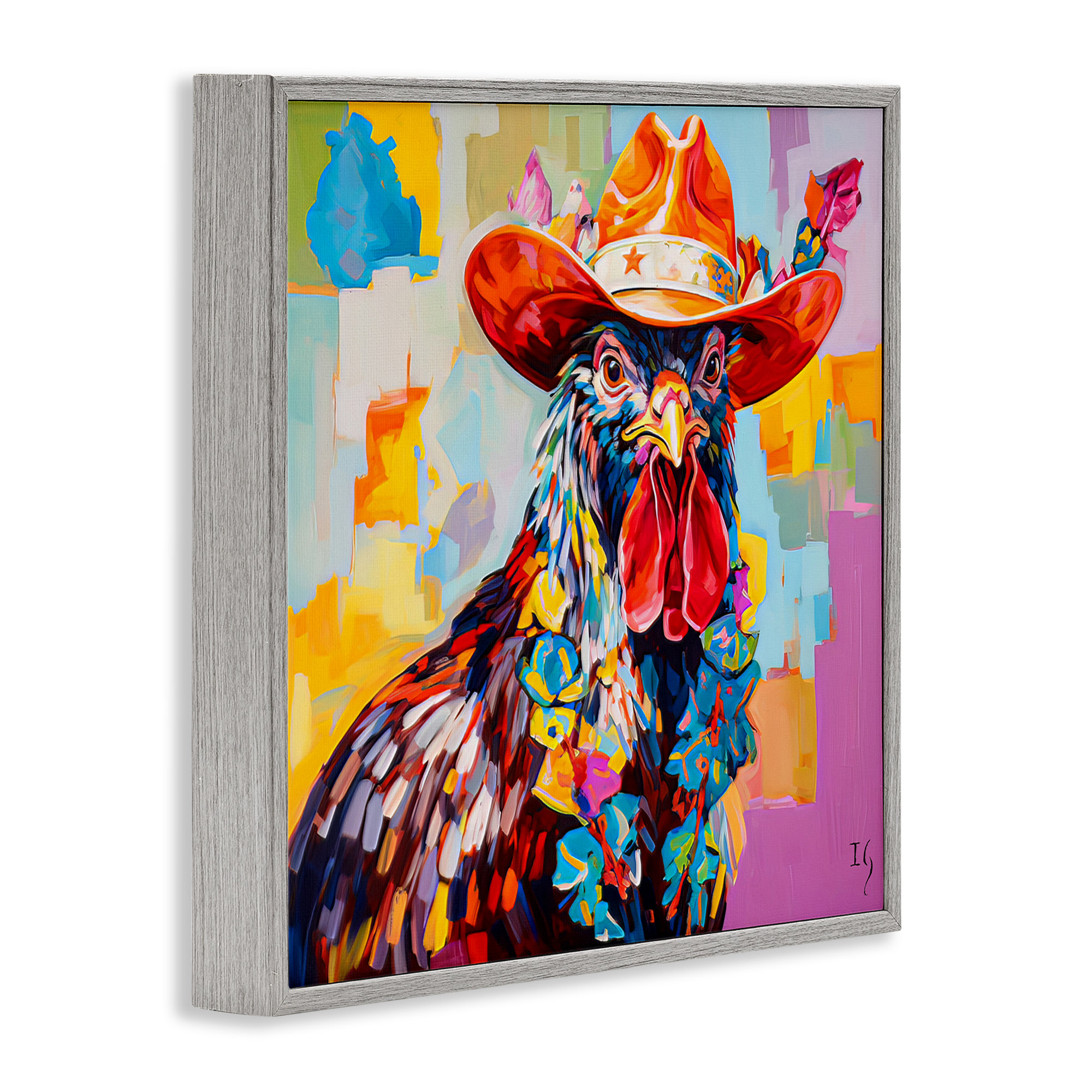 Stupell Industries Modern Cowboy Rooster Giclee Art by Ivan Guaderrama ...
