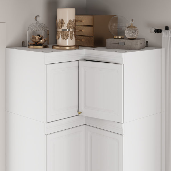 Latitude Run® L-Shaped Corner Wardrobe With Top Cabinet & Reviews | Wayfair