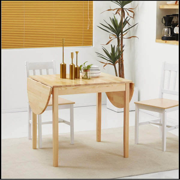 Winston Porter Richia 55" Drop Leaf Pine Solid Wood Drop Leaf Tables ...