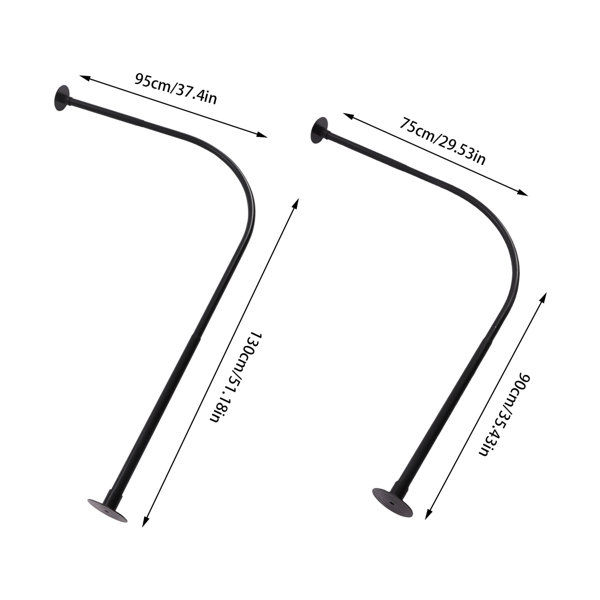 YINXIER 37.4" Adjustable L-Shaped Fixed Shower Curtain Rod & Reviews ...