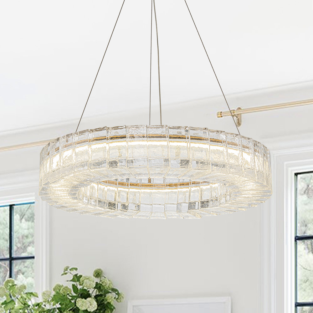 Mercer41 Dimmable Led Water Glass Round Chandelier | Wayfair
