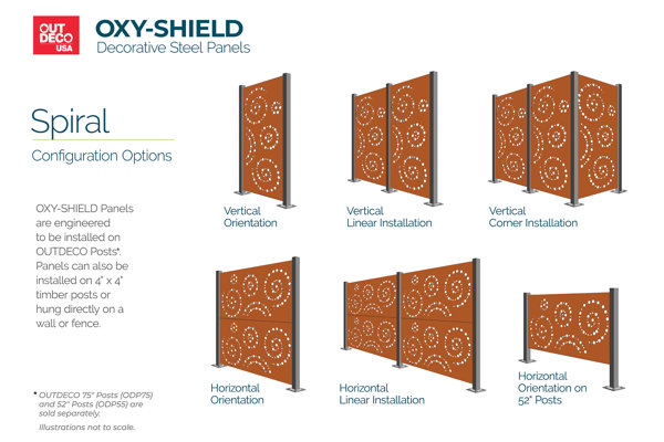 OUTDECO Steel Spiral Decorative Panel | Wayfair