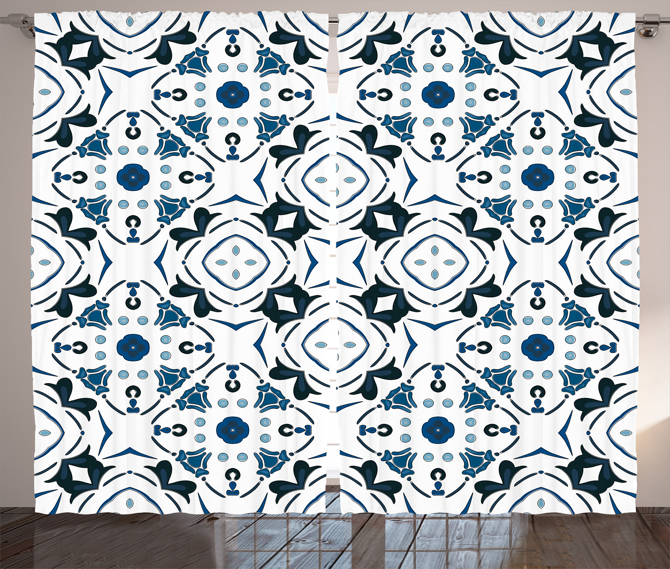 East Urban Home Petals and Octagon Graphic Print Semi-Sheer Rod Pocket ...