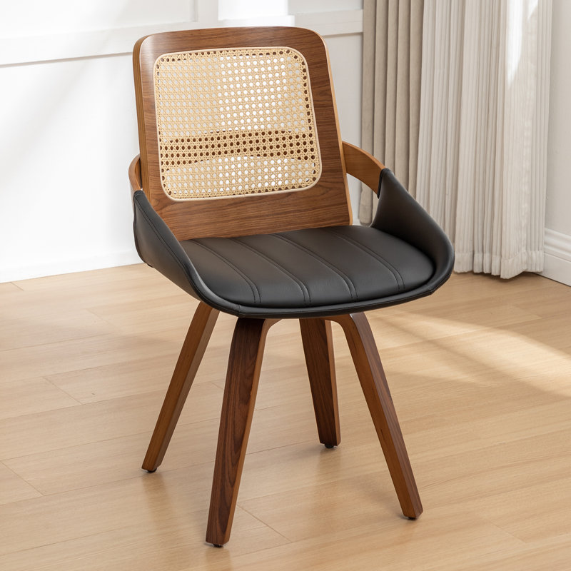 Bay Isle Home Arias Modern Swivel Faux Leather Home Office Chair ...