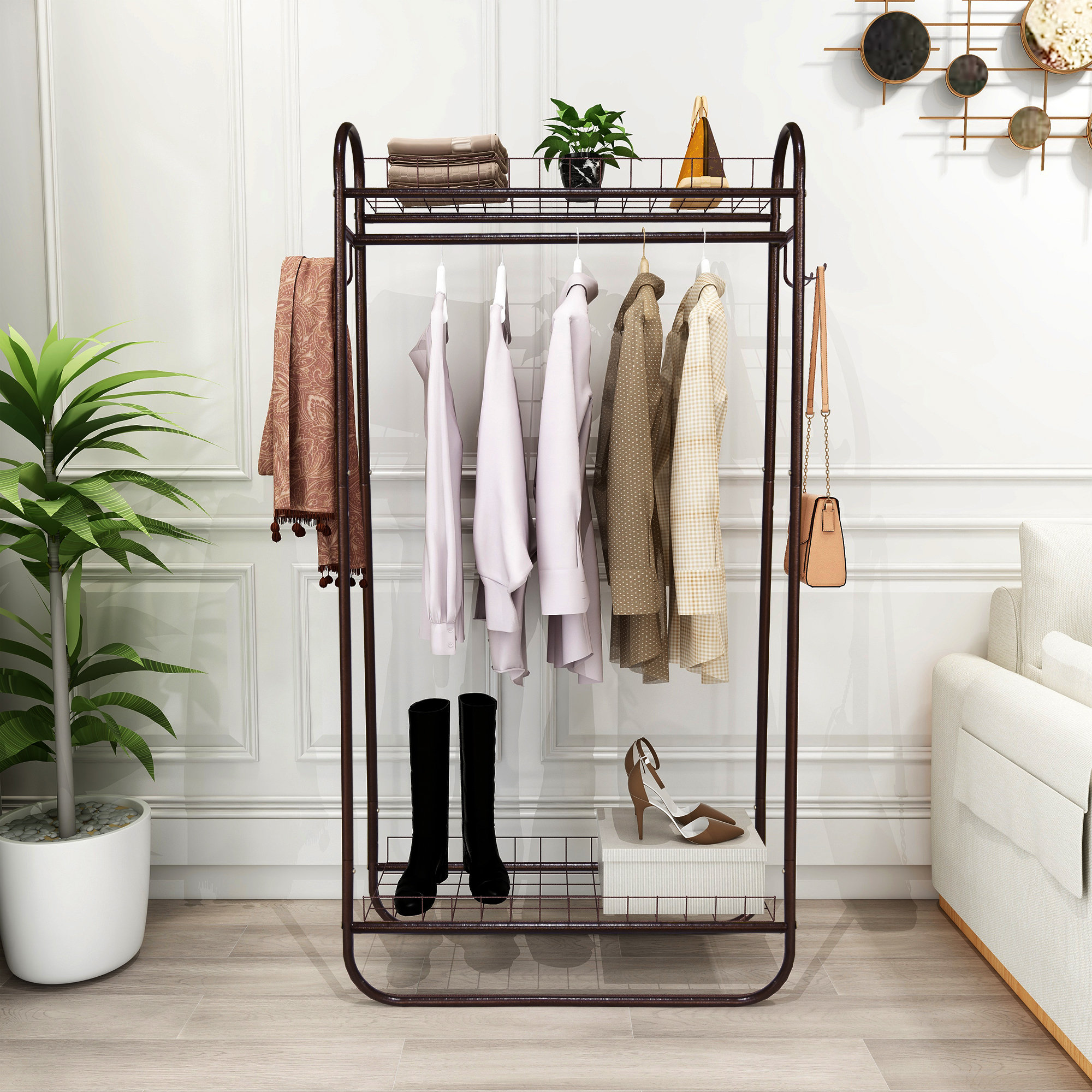 Rebrilliant Rinehart 32.9" W Garment Rack & Reviews | Wayfair