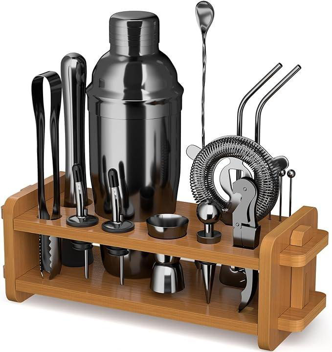 Ebern Designs Bartender Kit, 21pcs Professional Cocktail Shaker Set ...