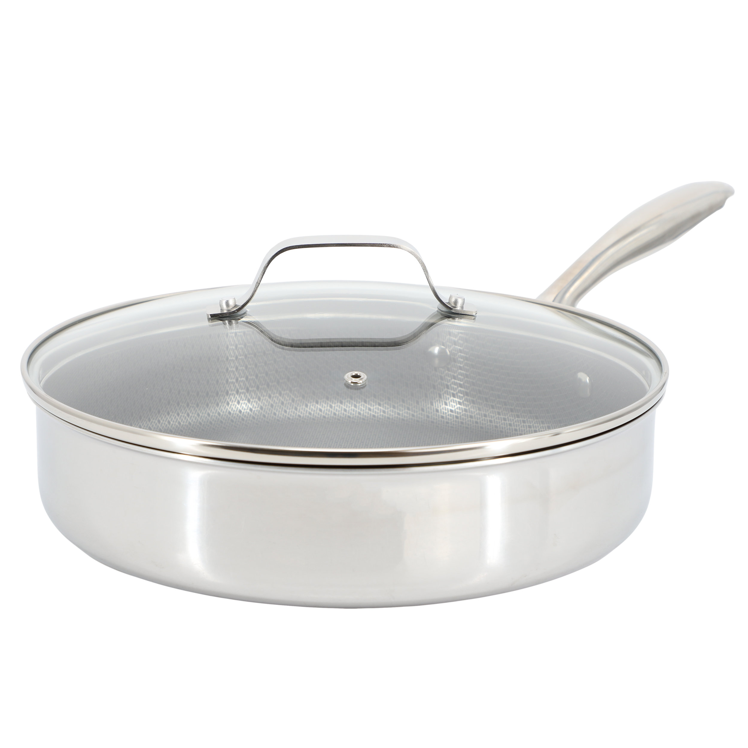 Oster Modessa 4.5 Quart Nonstick Triply Stainless Steel Saute Pan with ...