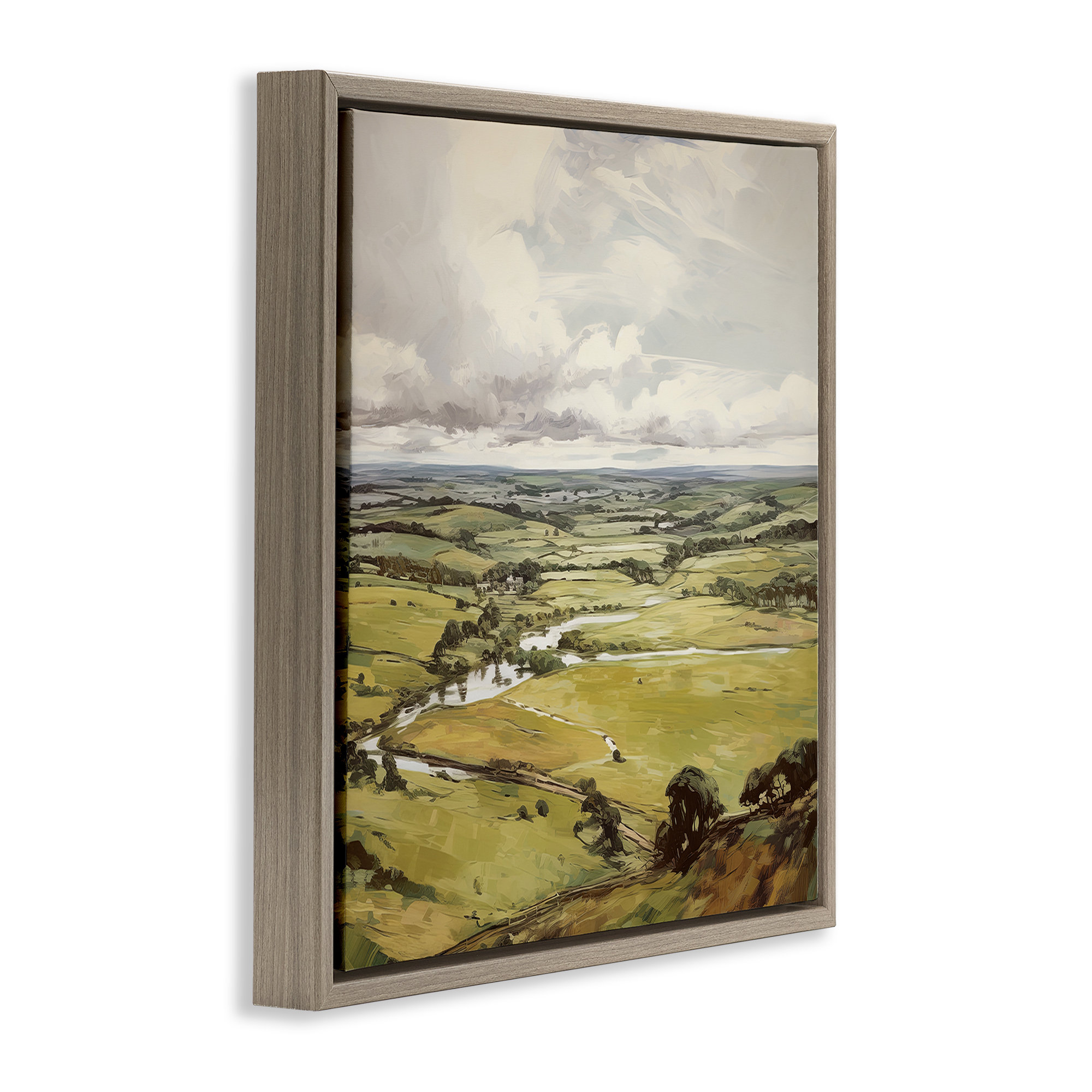 Lark Manor™ Rural Tributaries Overlook Framed Floater Canvas Wall Art ...