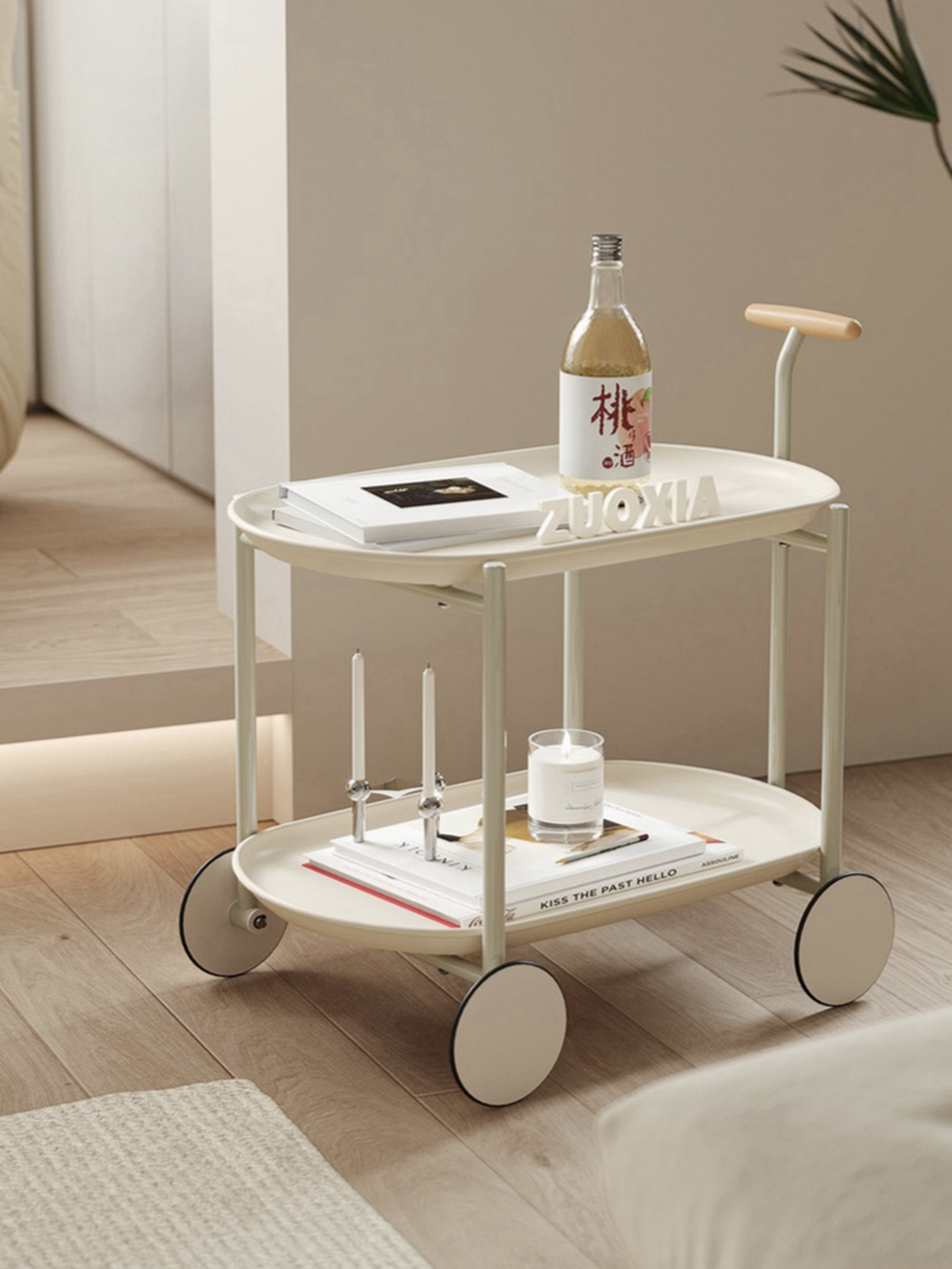 Wenty Movable Small Pushcart Inimalist Style Coffee Table Storage Cart ...