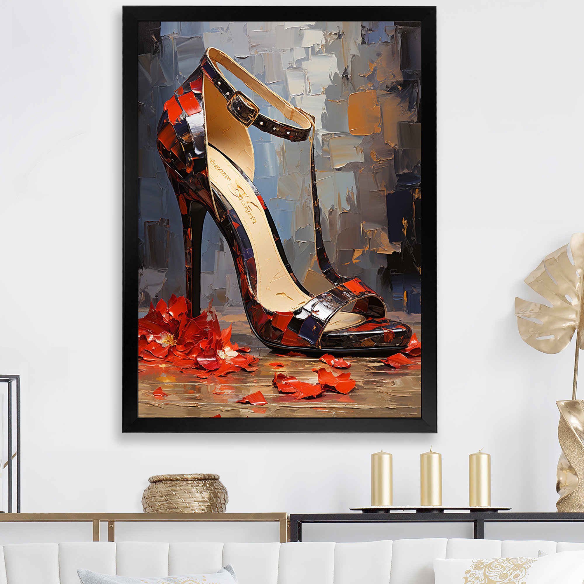 House of Hampton® Scarlet Red And Black Fashion High Heels I - Fashion ...