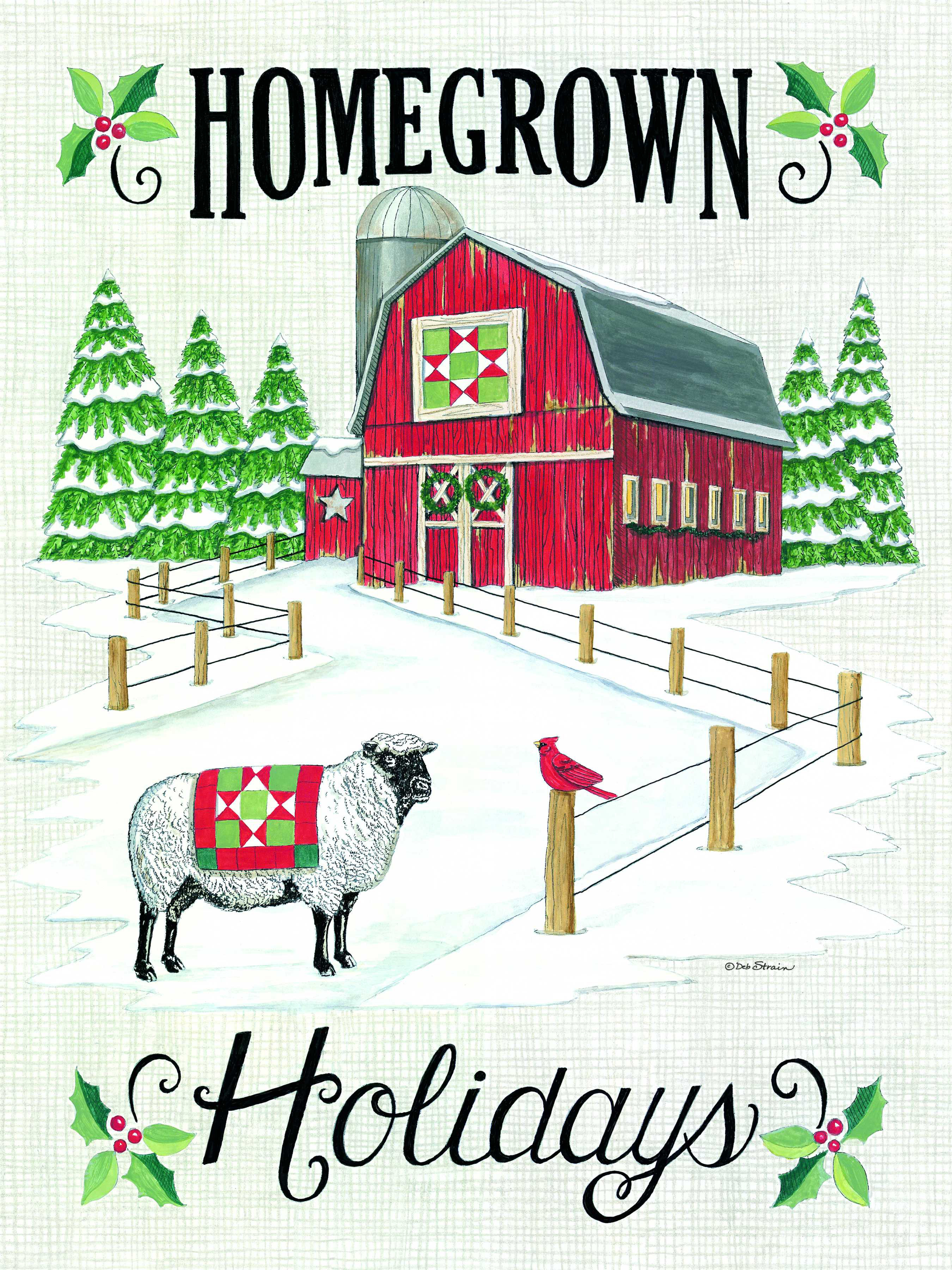The Holiday Aisle® Homegrown Holidays by Deb Strain - Wrapped Canvas ...