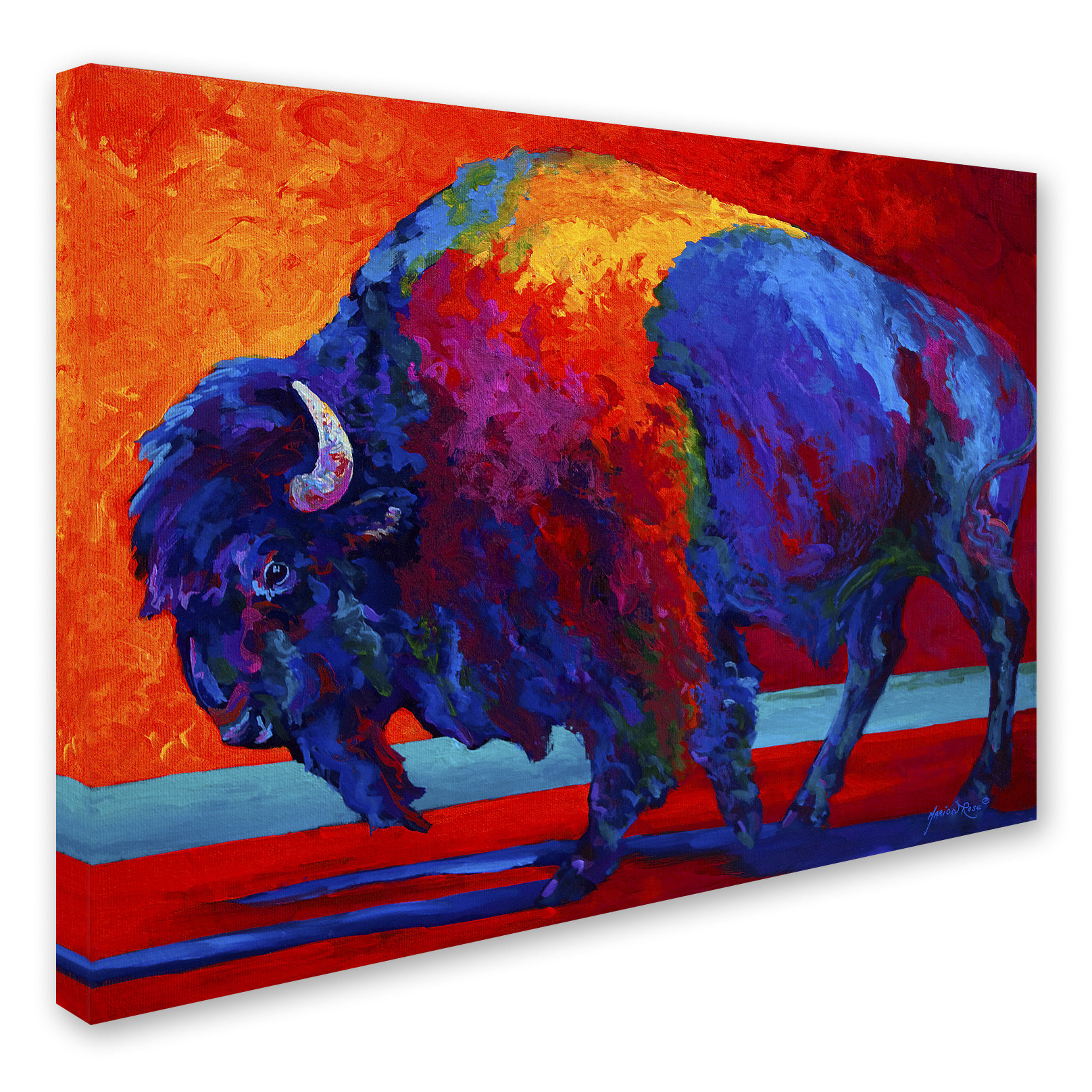 Latitude Run® Abstract Bison by Marion Rose - Print on Canvas & Reviews ...