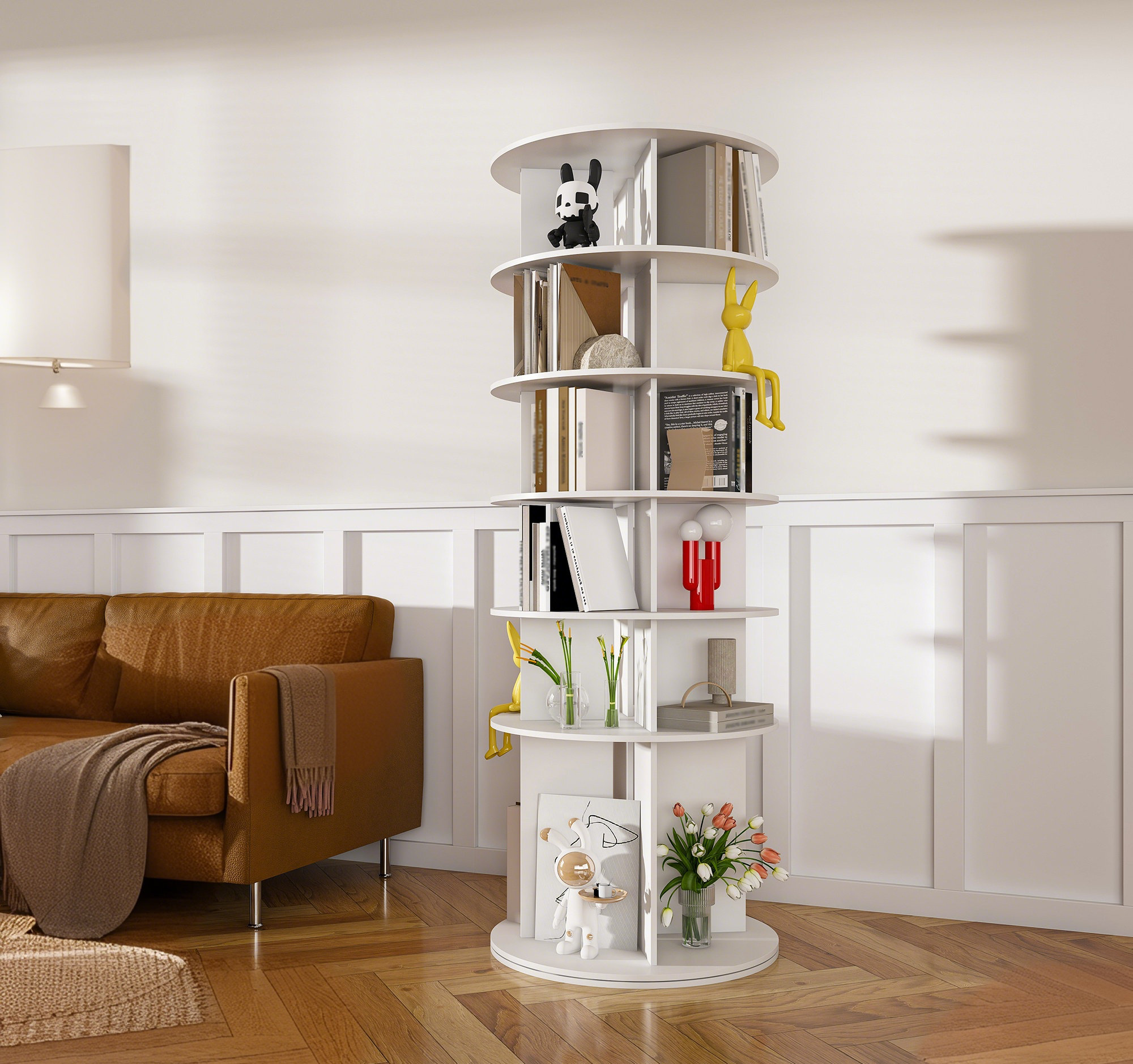 Corrigan Studio 24 Pair Rotating Shoe Rack,6 Tier Spinning Shoe Rack ...