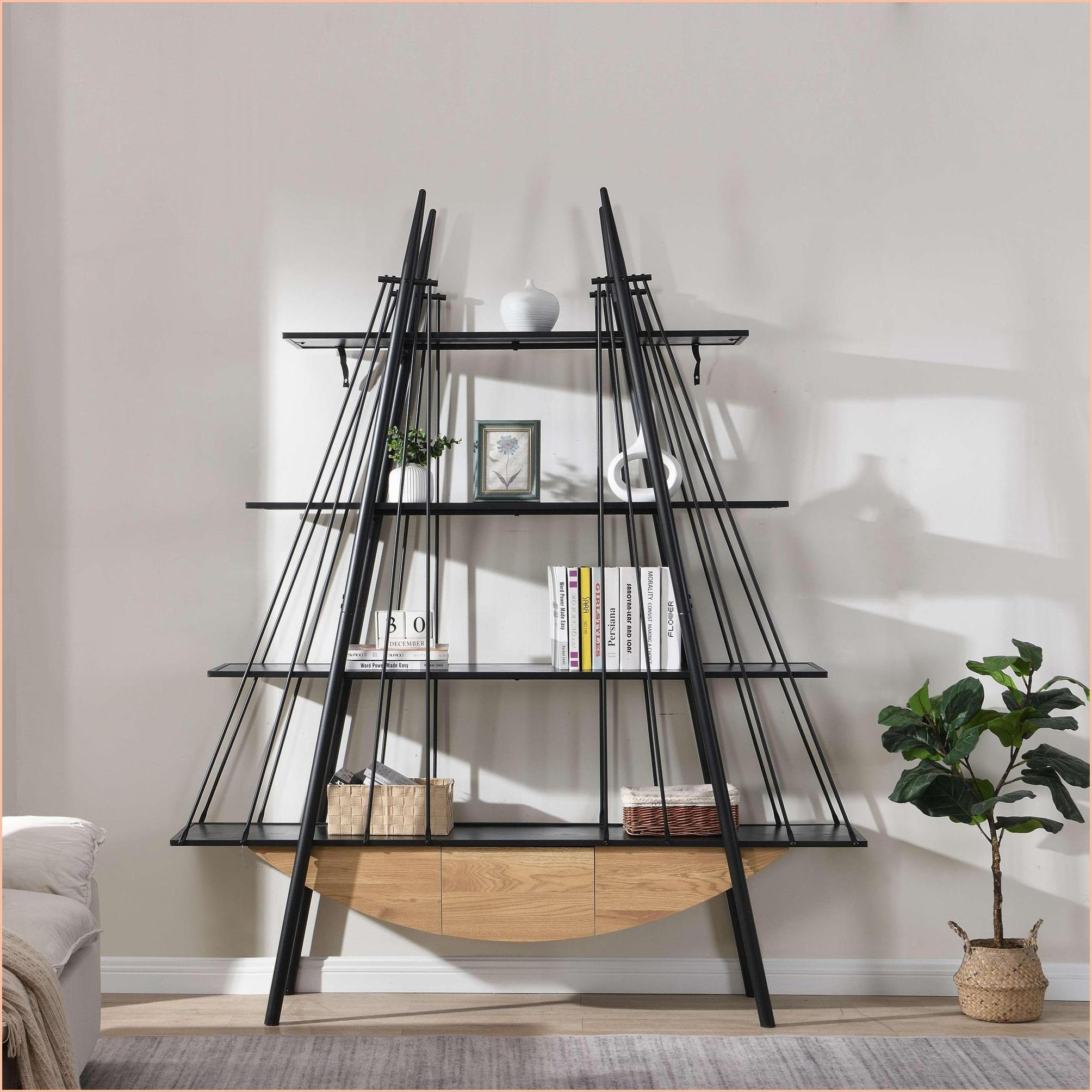 Latitude Run® Bookshelf 70.87 Inch Industrial 4-Tier Open Shelf with ...