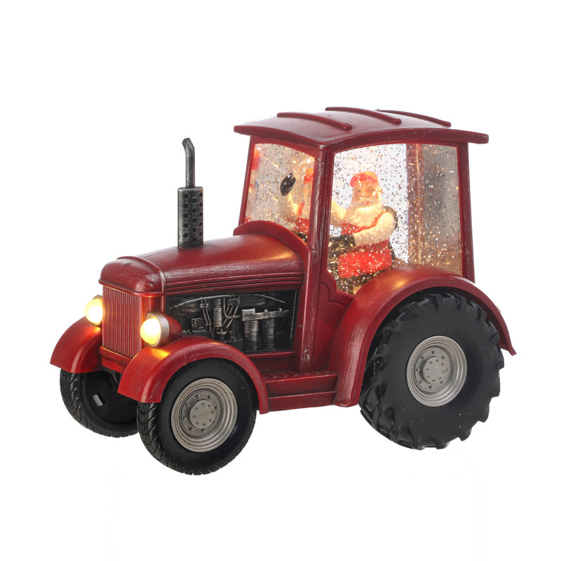 The Twillery Co.® LED Santa Tractor Water Globe | Wayfair
