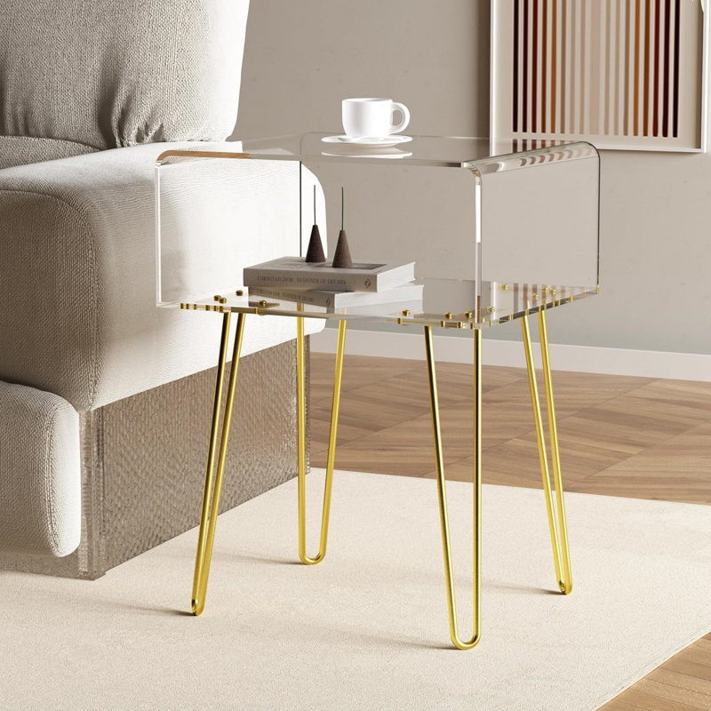 Mercer41 Acrylic Side Table, Nightstand Bedside Table | Wayfair