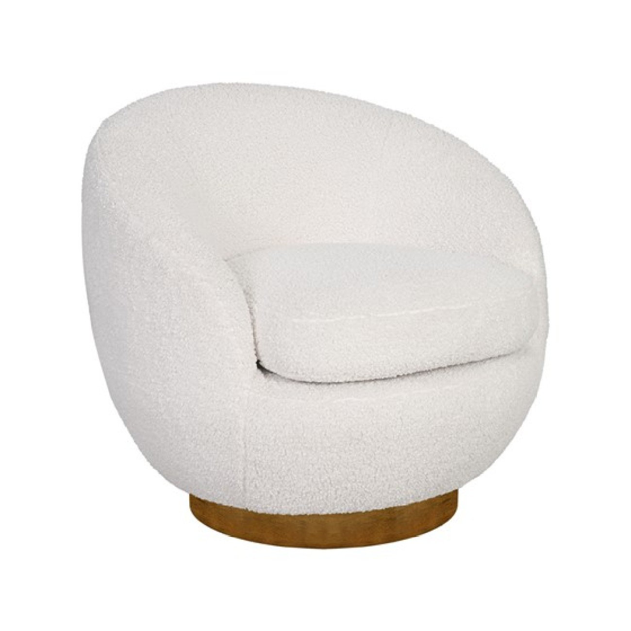 Orren Ellis Shearling Sherpa Swivel Chair With Wood Base See Below ...