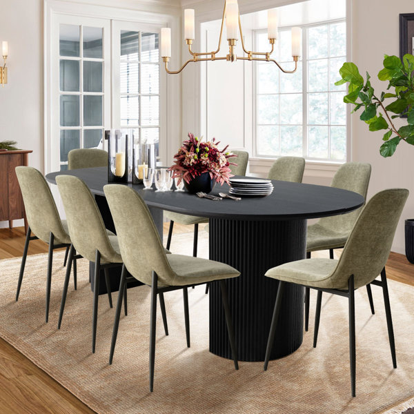 George Oliver Quentin 8 - Person Dining Table Sets With 79" Oval Table ...