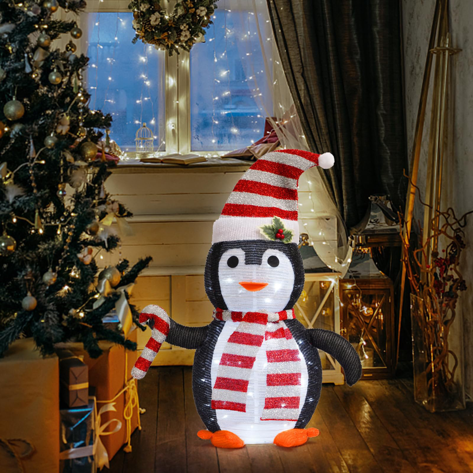 The Holiday Aisle® Battery-Operated Lighted Christmas Penguin ...