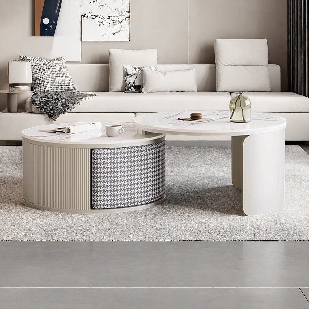 Orren Ellis Luxury Minimalist Granite Slab Coffee Table | Wayfair