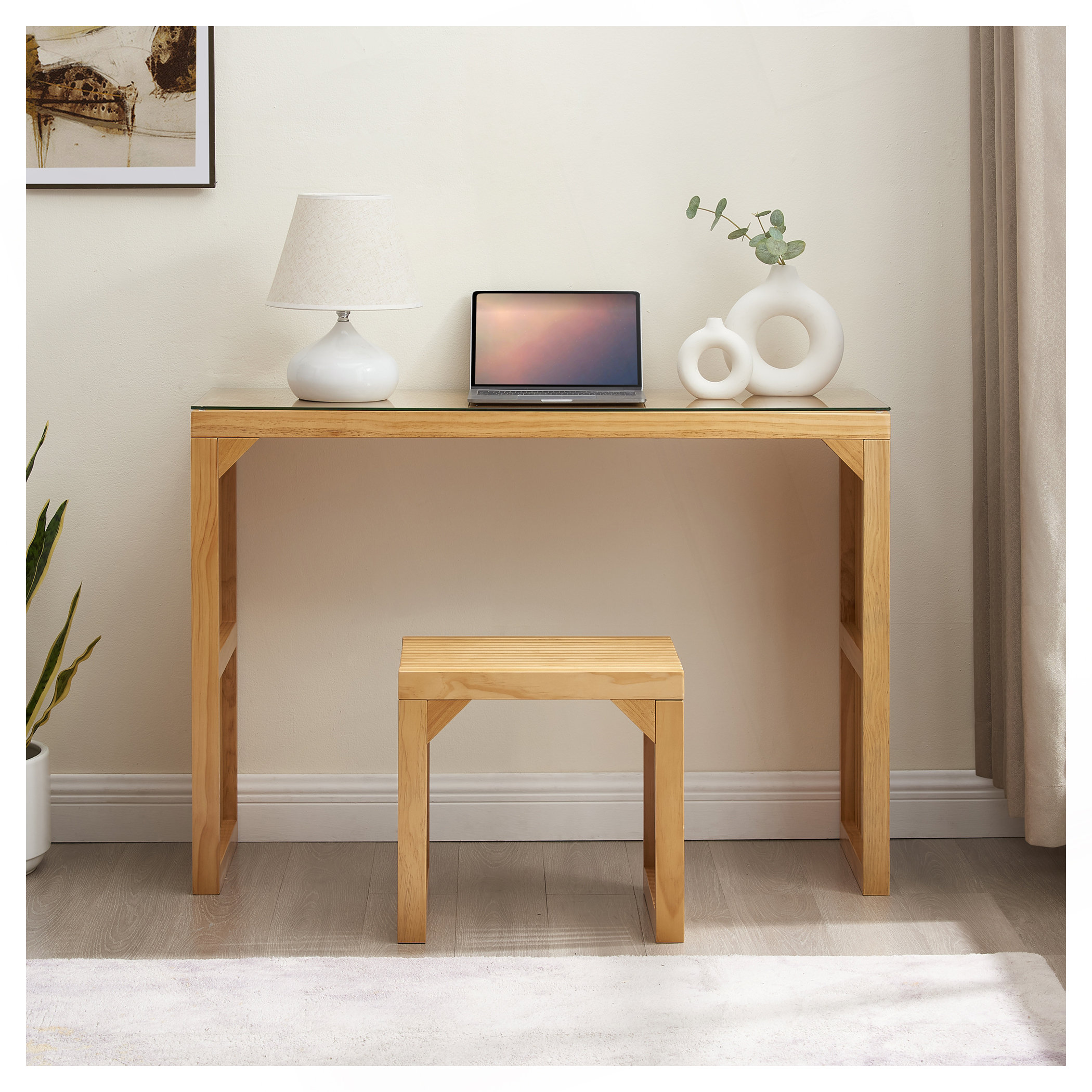 George Oliver Natural Pine Dining Bench and Table Set – Versatile ...