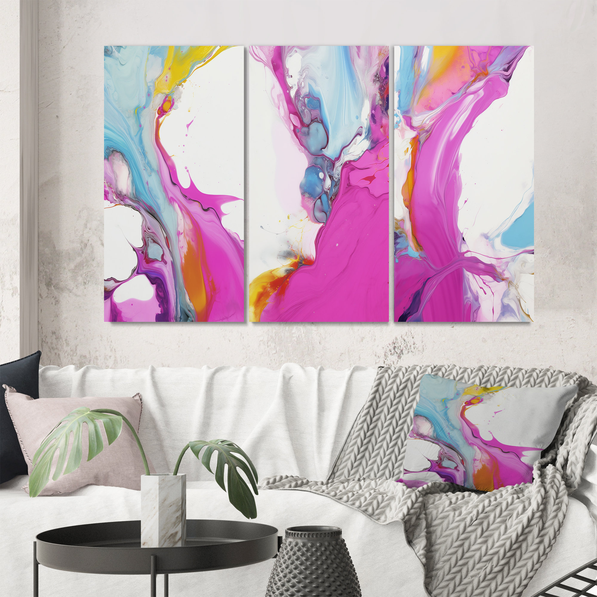 Ivy Bronx " Fluid Illusions " 3 - Pieces on Canvas | Wayfair