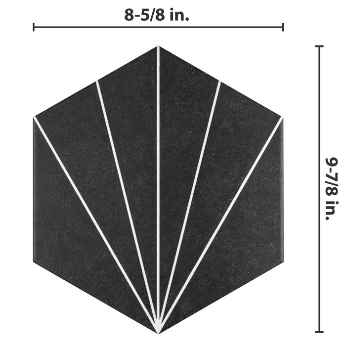 Merola Tile Aster 9" x 10" Porcelain Patterned Wall & Floor Tile ...