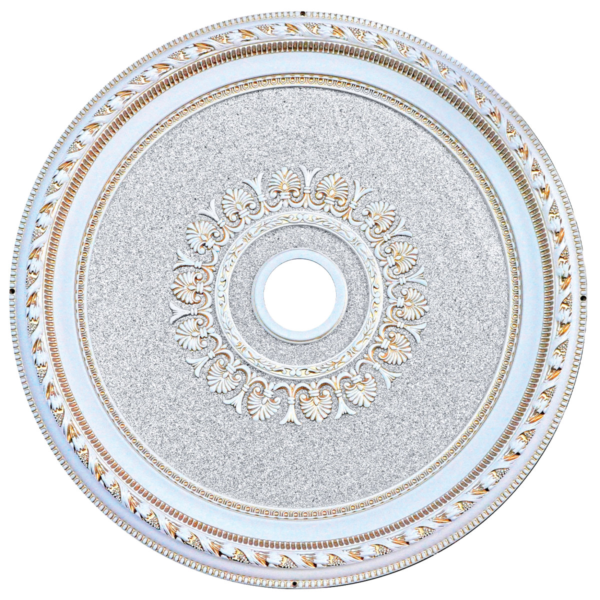 Artistry Lighting Round Silver Sparkle Center Ceiling Medallion | Wayfair