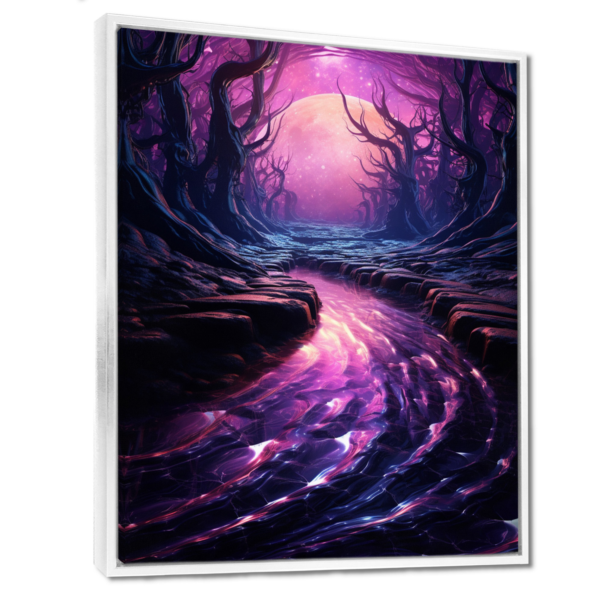 Winston Porter Purple Forest River Enchanted Forest Sunset - River Wall ...
