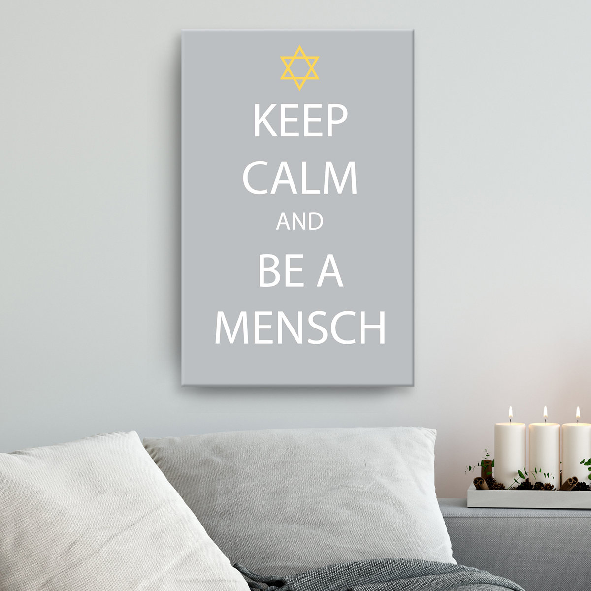 The Holiday Aisle® Keep Calm and Be a Mensch - Textual Art Print on ...