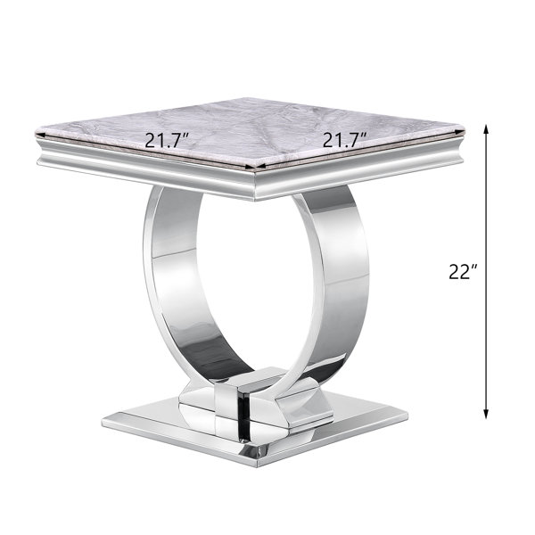 Brayden Studio® Ashonda 22'' Tall Silver End Table & Reviews | Wayfair