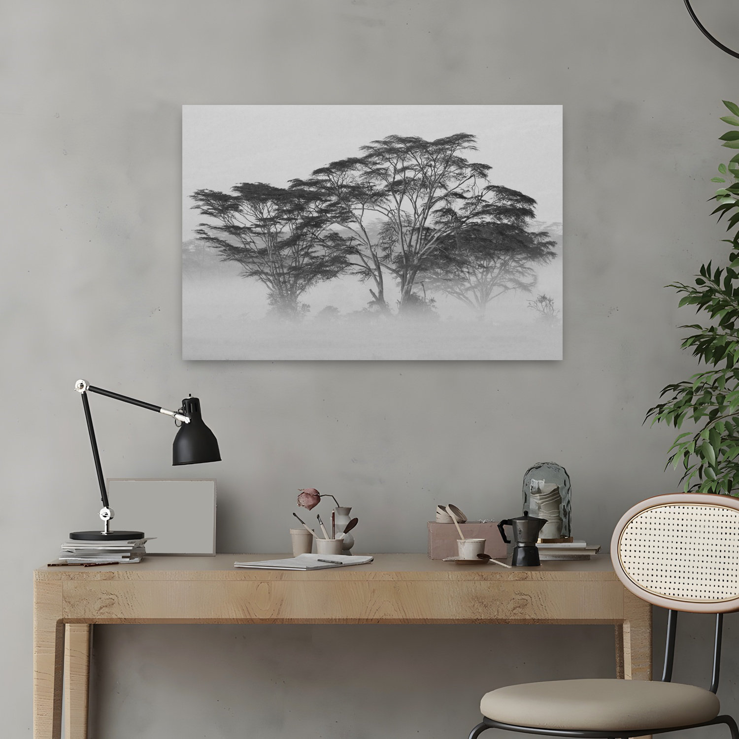 Latitude Run® Acacia Trees Covered By Mist Lake Nakuru Kenya Abstract ...