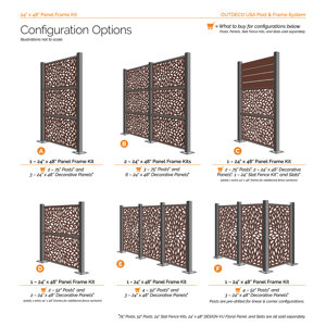 OUTDECO 2'x4' Privacy Panel Frame Kit for Outdeco Panels (Holds three 2 ...