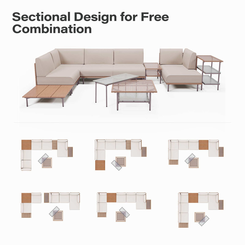 Latitude Run® Janski 5 - Person Outdoor Sectional Seating Group with ...