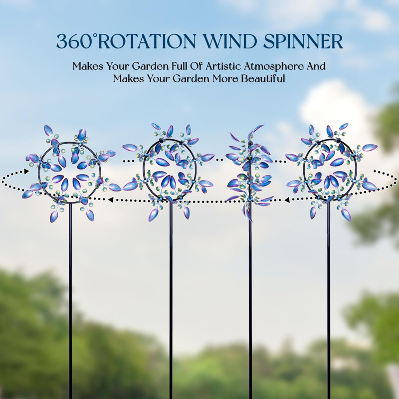 Arlmont & Co. Peacock Wind Spinners Outdoor, Garden Spinners Metal ...