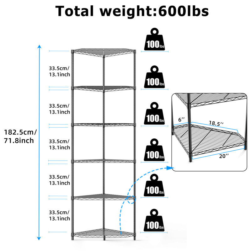Rebrilliant Librun 20'' W Height -Adjustable Shelving Unit | Wayfair