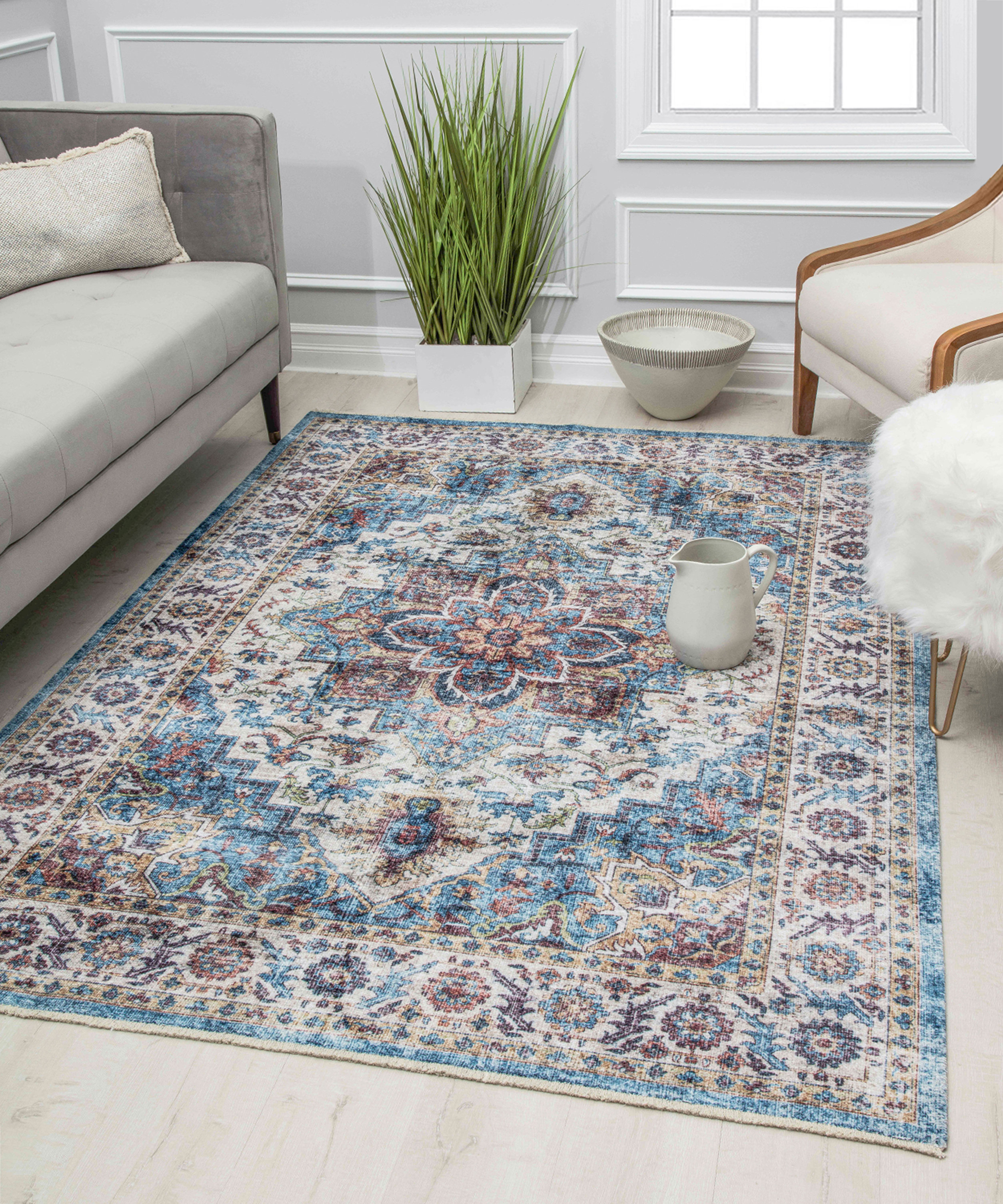 Bungalow Rose Iggi Vintage Good Vibes Area Rug | Wayfair