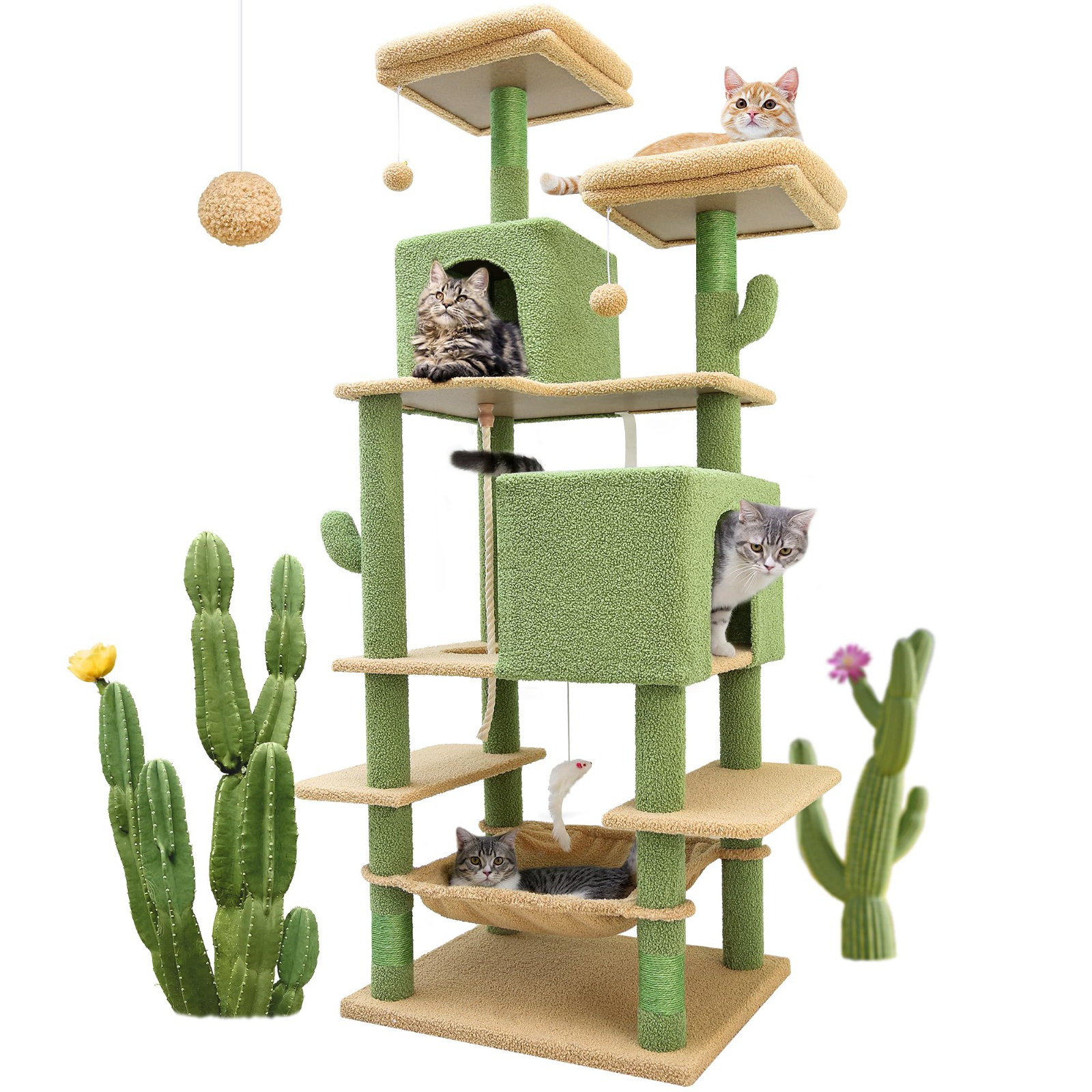 Bisiot Cat Tree, Cactus Cat Tree, Large Cat Tower | Wayfair