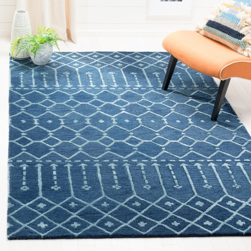 Bungalow Rose Griffiths Hand Tufted Wool Geometric Rug & Reviews | Wayfair