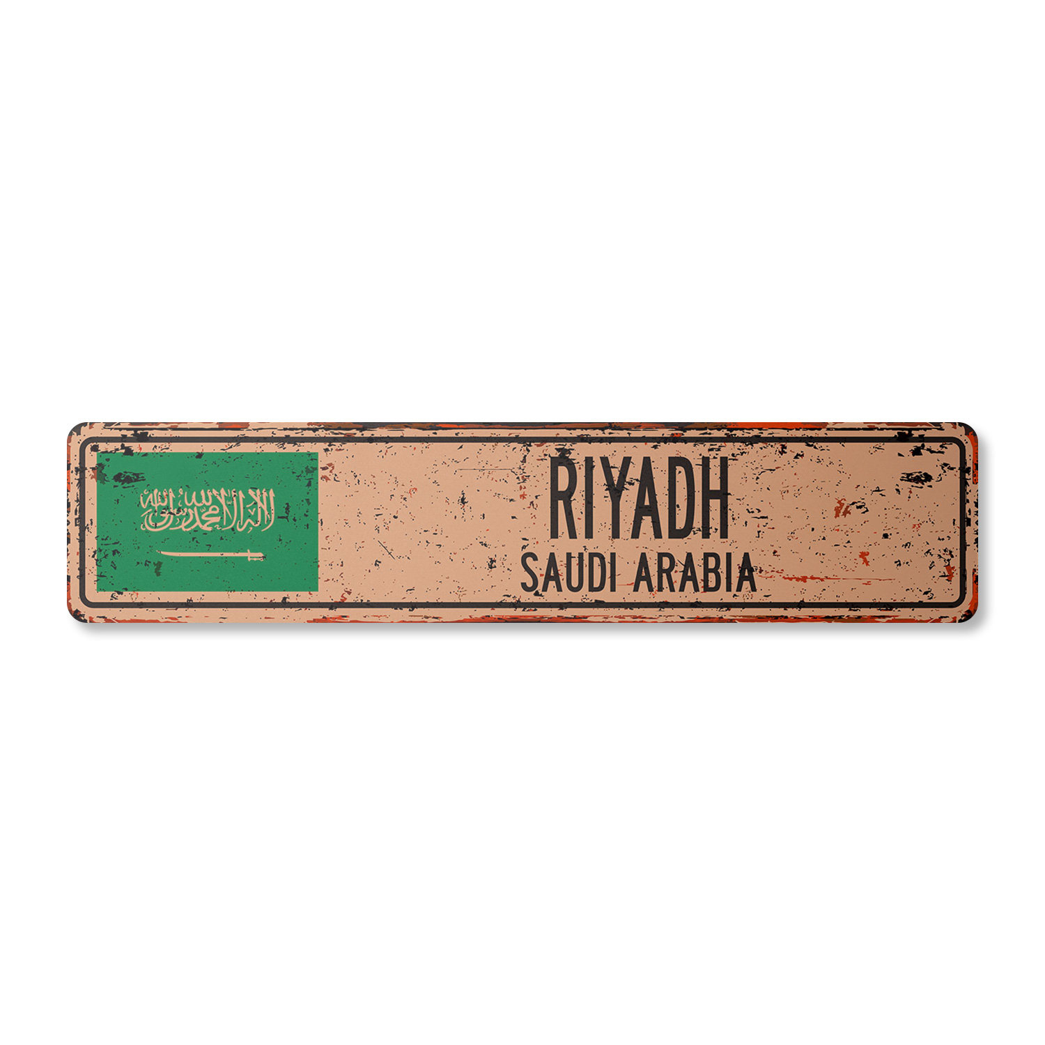 SignMission Riyadh Sa Street Sign Aluminum 4" X 18" | Wayfair