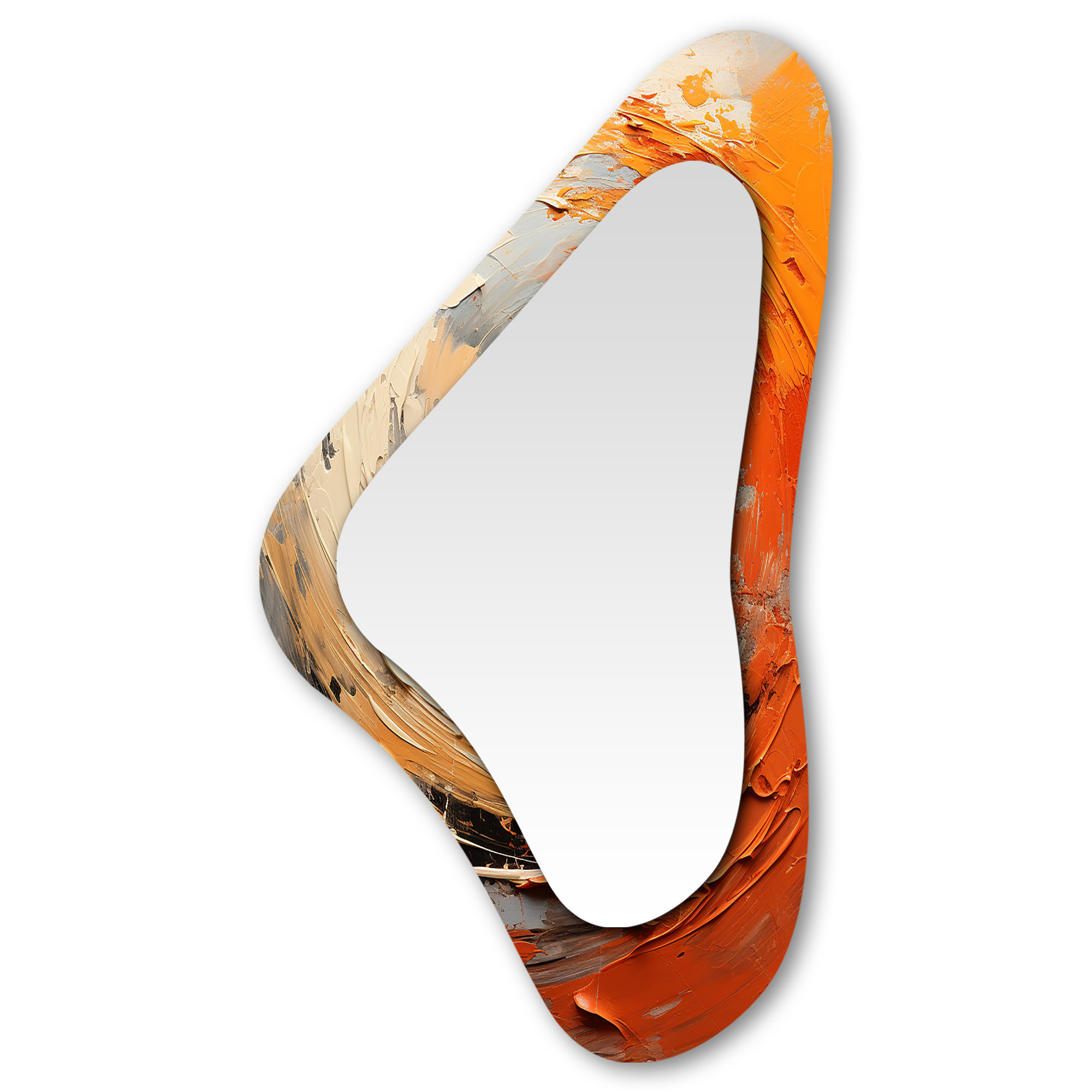 Ivy Bronx Eunice Orange and beige Echoes of modern Shapes II - Abstract Painting Asymmetrical ...